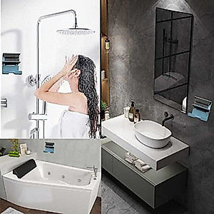 Shower Hair Catcher Wall Mount, Easy to Install and Clean Hair Trap for Shower Drain Protector, Durable Shower Drain Hair Catcher, Reusable Bathroom Gadgets Hair Collector for Shower, Light Blue