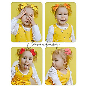 choicbaby 60pcs 3 Inches Boutique Grosgrain Ribbon Pinwheel Hair Bows for Baby Girls, Toddler Bows Hair Clip Birthday Gifts In Pair