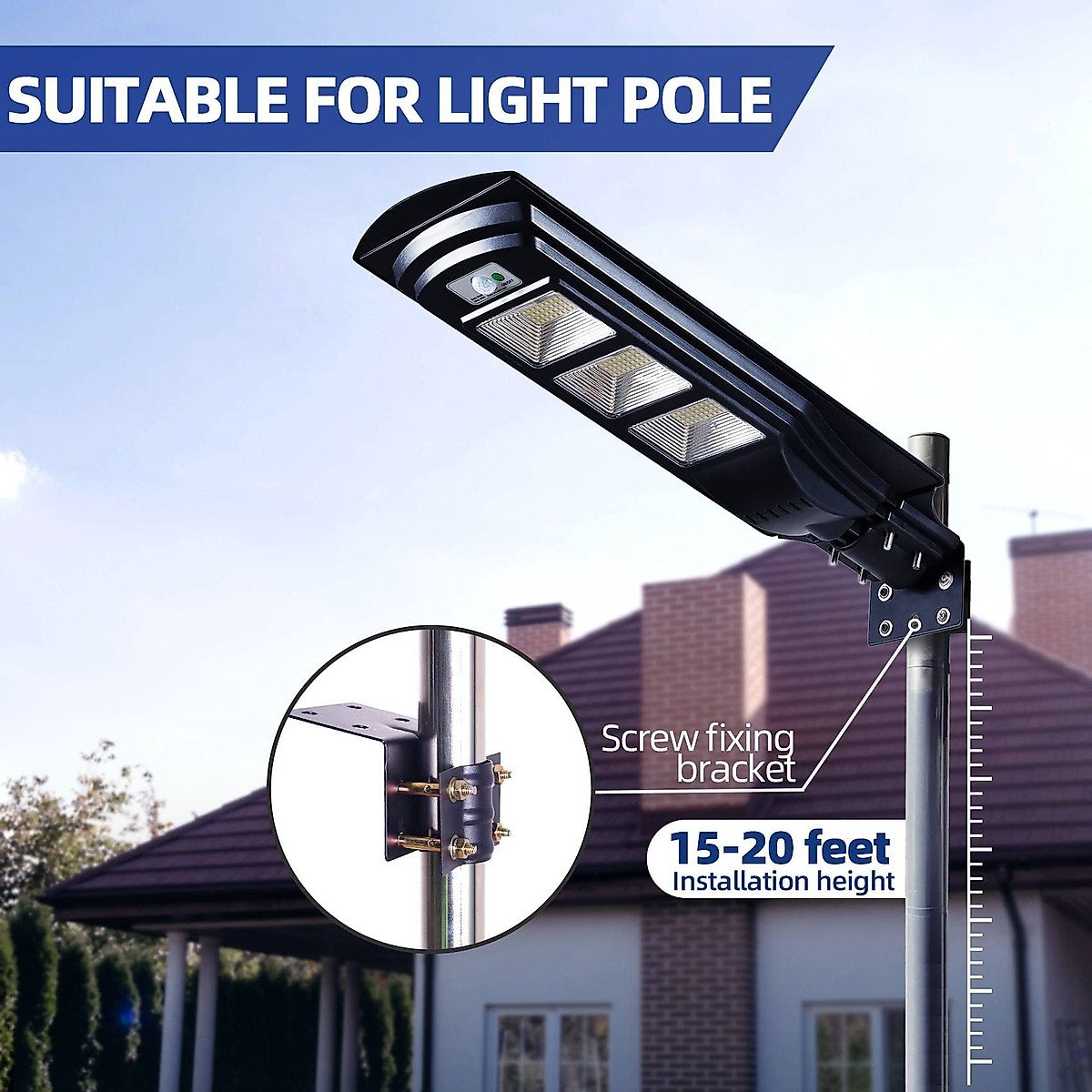 FUHONGRUI 200W Solar Street Light 6000LM Solar Flood Lights Outdoor Dusk to Dawn Flood Lights Outdoor with Motion Sensor and Remote Control 2 Pack