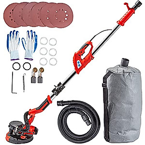 Mophorn Drywall Sander 850W Electric, Electric Sander Variable Speed 800-1750RPM, Drywall Sander Foldable Sheetrock Sander, with Telescope Handle, Vacuum Bag Drywall Sanders 6 Sand Pads