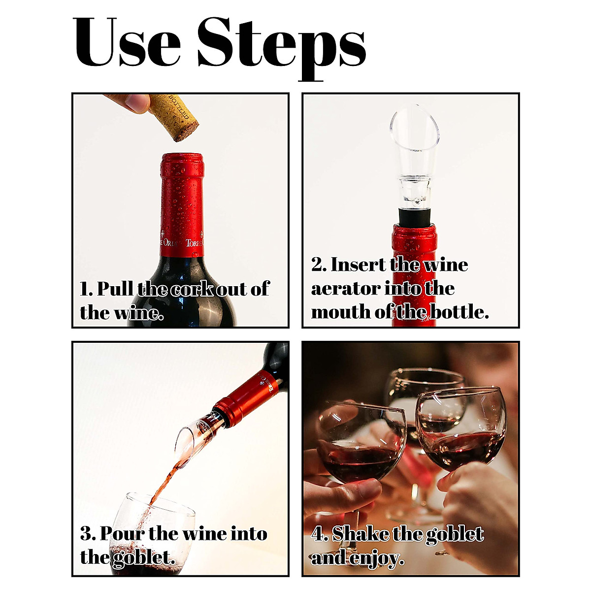 Wine Aerator, 6PCS Wine Pourer, Premium Wine Airarator, Wine Aerator Pourer Spout, Wine Aerorater and Wine Aireators Pourer for Wine Lovers