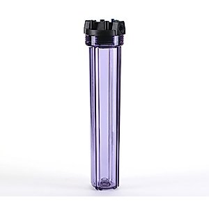 Hydronix HF5-20CLBK34PR Water Filter Housing 20" RO, Whole House, Hydroponics - 3/4" Ports, Clear Body w/PR