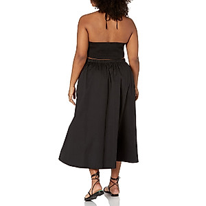 The Drop Women's Brinda Cotton Cutout Halter Maxi Dress, Black, L