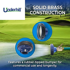 Underhill RainPro Showerhead Garden Water Hose Nozzle Sprayer, 40 GPM 80 PSI, 3/4-Inch Thread Inlet, High Pressure Attachment, Heavy-Duty, SHN-75