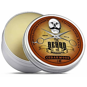 The Beard and The Wonderful Organic Beard-and-Moustache-Wax for Men, 30ml - Stronghold with Cedarwood Scent, Ideal for Beard Styling and Facial Hair Growth