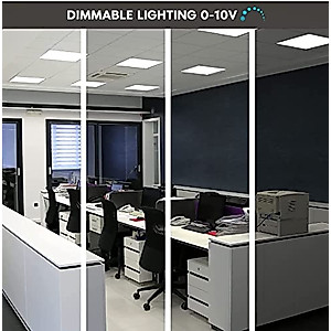 2x2 FT LED Light Flat Panel, 20/30/40W, Color Temperature Selectable 3K | 4K | 5K, Dimmable Recessed Drop Ceiling Lights, 2500/3750/5000 Lumens, Lay in Fixture for Office, 120-277V, UL DLC(6 Pack)