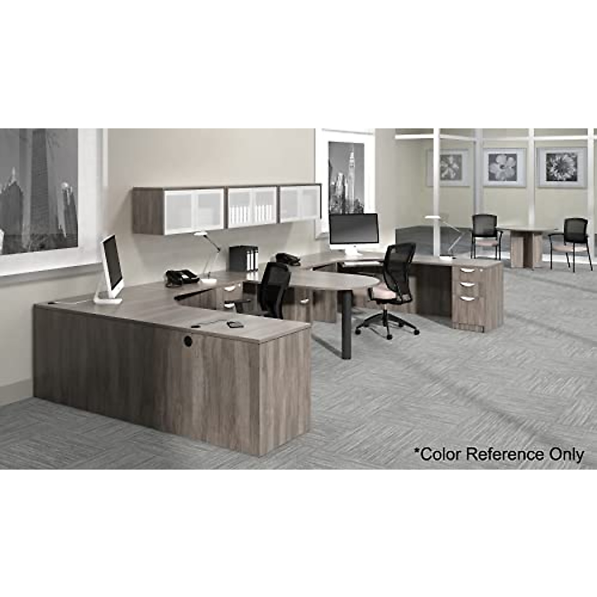 GOF 6FT, 8FT, 10FT Conference Table & Chairs (G11776B) Set, Dark Cherry, Espresso, Artisan Grey, Mahogany, Walnut (8FT Table Only, Artisan Grey)