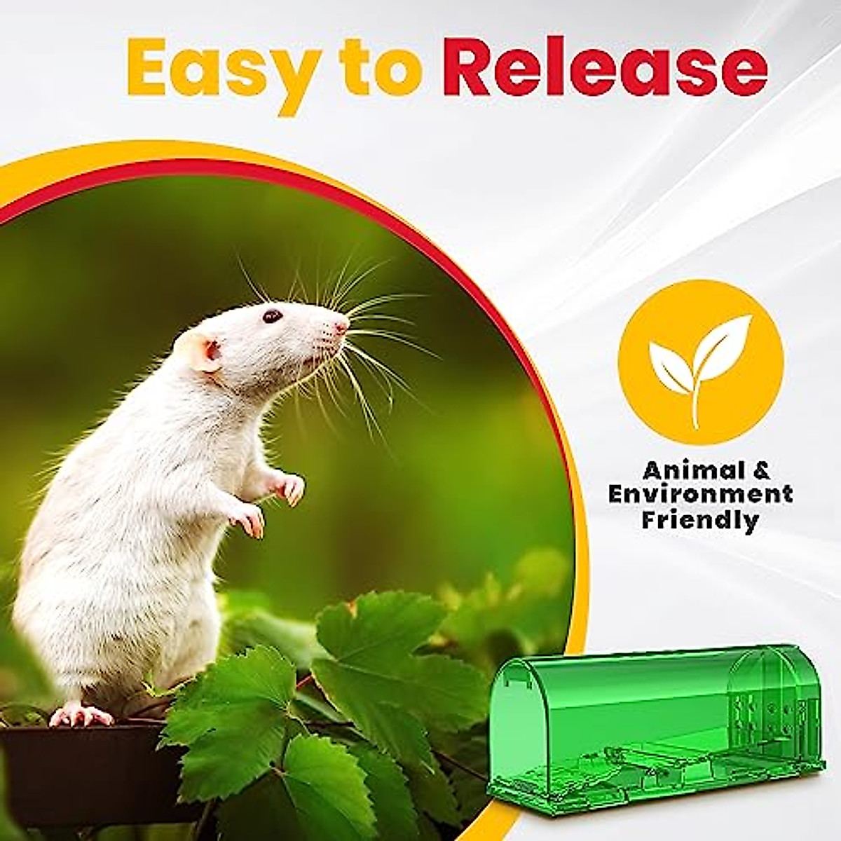 Utopia Home Humane Mouse Traps Indoor for Home (Pack of 4) - Green Reusable Mice Traps for House Indoor - Pet Safe Mouse Trap Easy to Set, Quick, Effective, & Safe Rodent Trap