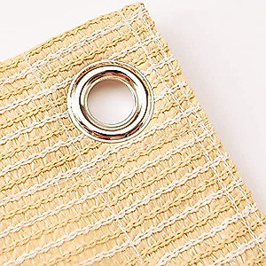 ALBN Balcony Privacy Screen Cover Outdoor Windbreak Net Fence Sunshade Weatherproof HDPE Tear Resistance Balcony Covering with Cable Ties (Color : Beige, Size : 90x240cm)