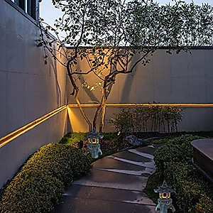 GANAZONO Statue Garden Solar Lights Resin Rock Lantern Pagoda Garden Statue for Patio Lawn Pathway Moon Decoration Grey