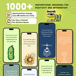 60 Positive Pickle Cards, Affirmation Cards For Women, Mom and Teens, Pickle Gifts, Fun Gifts, Inspirational Gifts For Women, Mothers Day Gifts for Mom from Daughter Son, Teen Girl Gifts Trendy Stuff