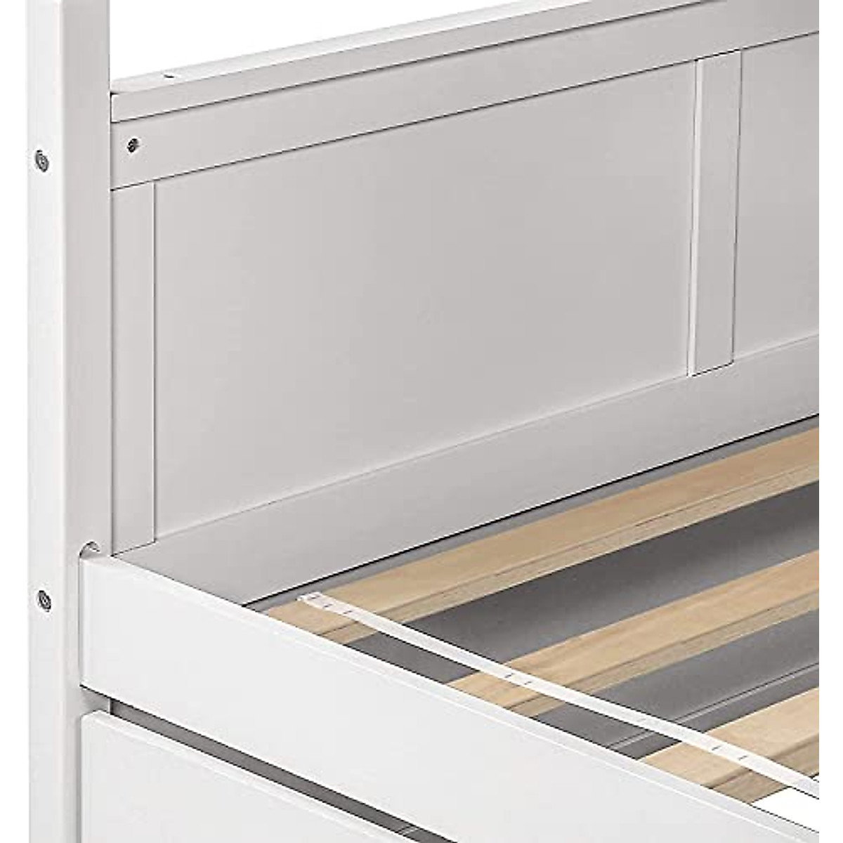 ATH-S Full Over Full Bunk Bed with Trundle, Solid Wood Bunk Beds with Full-Length Safety Guard Rail and Ladder, Can be Separated to 2 Full Size Platform Beds, for, Teens and Adults (Espresso, New)