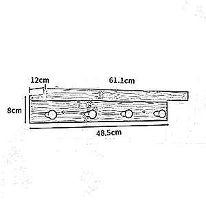 PIBM Stylish Simplicity Shelf Wall Mounted Floating Rack Shelves Solid Wood Storage Hooks Living Room 3 Colors,4 Sizes Avaliable, Black , 35.5X8X12cm