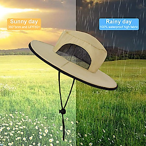 Mosquito Head Net Hat Sun Hats with Removable Mosquito Net Mesh Cover(2 Pack,Khaki and Light Gray)