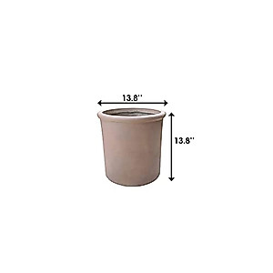 Kante Large Concrete Round Classic Planter for Outdoor, Desert Sand 13.8" x 13.8" x 13.8"