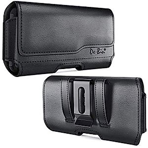 DeBin Case for Galaxy S23+ Plus, S22+, S21+, S20+, S10+, S8+, S9+, S20 FE A20 A30 A50 A51 Cell Phone Belt Holder with Clip Holster Pouch Cover (Fits Samsung Phone with Otterbox Case) Medium Black