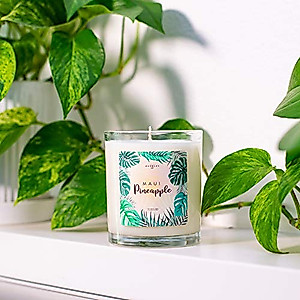Kate Bissett Baubles Maui Pineapple Scented Premium Candle and Jewelry with Surprise Pendant Inside | 10 oz Large Candle | Made in USA | Parrafin Free