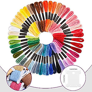 Caydo Embroidery Floss 50 Skeins Cross Stitch Thread, Friendship Bracelets String with 12 Pieces Floss Bobbins