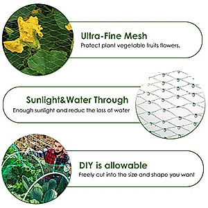 Ruolan Bird Netting for Garden Protect Vegetable Plants and Fruit Trees,Plastic Trellis Netting for Birds, Deer,Squirrels and Other Animals