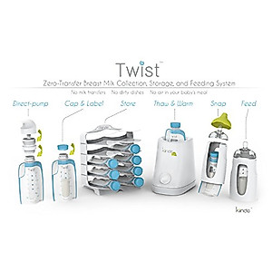 Kiinde Twist Pouch Direct-Pump Direct-Feed Twist Cap Breast Milk Storage Bags for Pumping, Freezing, Heating and Feeding, Pre-Sterilized, 6 Ounce, Pack of 40