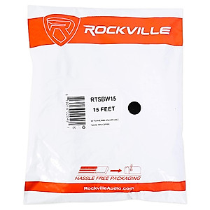 Rockville RTSBW15 15 Foot 1/4" TS to Bare Wire Speaker Cable,16 AWG,100% Copper