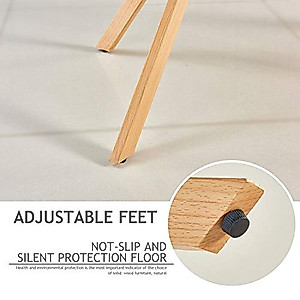 Hommoo Rectangle Dining Table Modern Kitchen Table Tea Coffee Table with White MDF Top and Wood Legs for Kitchen and Dining Room