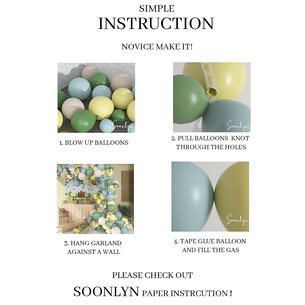 Soonlyn The Baby Shower Decorations, 13Ft Sage Green Balloon Arch Kit 12In Yellow Dusty Blue White Sand Balloons for Birthday Party Decorations