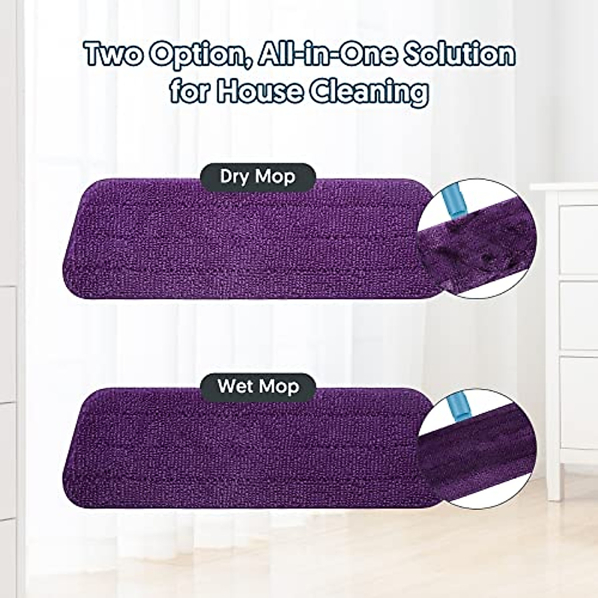 Spray Mops Refill Mop Pads Compatible with Swiffer PowerMop -MEXERRIS Microfiber Wet Mops Replacement Heads Floor Mop Pads Reusable Mop Pads Compatible with Swiffer Power Mop All Spray Mops ,7 Pcs