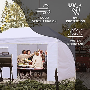 Eurmax USA Zippered Walls for 10 x 20 Easy Pop Up Canopy Tent, Full Enclosure Sidewall Kit with Roller Up Mesh Window and Door 4 Walls ONLY,NOT Including Frame and Top(Orange)