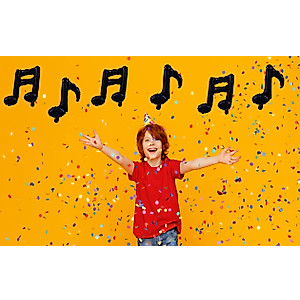 10 Pcs Music Note Black Balloon Mylar Balloon 17 Inch Happy Birthday Balloon Banner Music Balloons Use for birthday,birthday party,baby shower,outdoor party, home party, celebrations