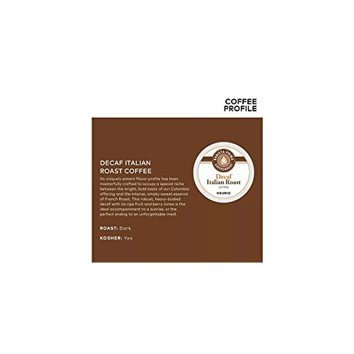 Keurig Barista Prima Coffeehouse Decaf Italian Roast Coffee K-Cups (48-Count)