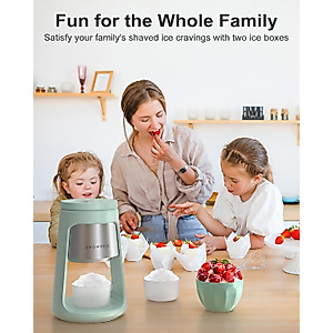 CROWNFUL Shaved Ice Machine, Snow Cone Machine with 2 Ice Cups, Ice Shaver Machine for Snow Cones, Snowballs, Frozen Cocktails and More, Easy to DIY with Snow Cone Syrup at Home