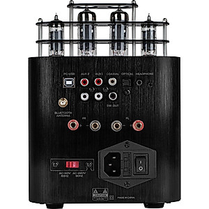 Dayton Audio HTA50BT Hybrid Stereo Tube Amplifier with Integrated DAC, Sub Out, and Headphone Out