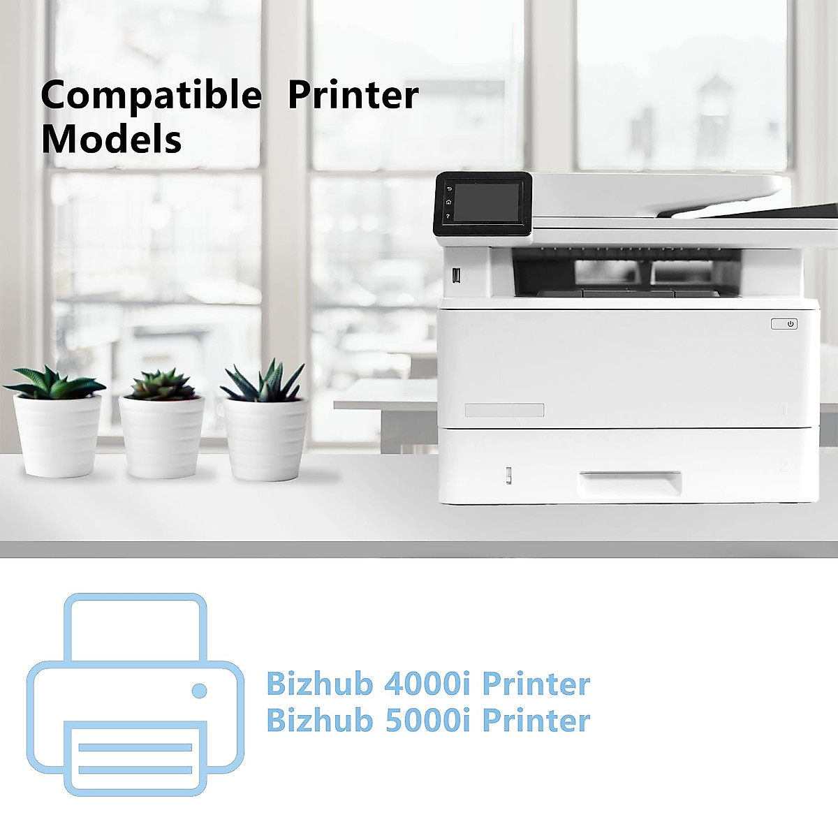 High Yield TNP75 TNP76 TNP-75 TNP-76 Black Toner Cartridge Compatible with Konica Minolta Toner Cartridge for Konica Bizhub 4000i 5000i Printer (ACF0032 AFC0033)