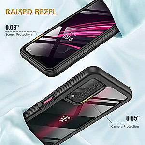 JXVM for T-Mobile Revvl V Plus 5G Case with Built in Screen Protector, Full Body Rugged Case for T-Mobile Revvl V+ 5G, Protective Phone Cover 6.82 inch 2021 (Black)