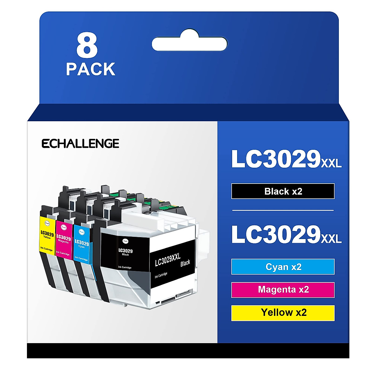 LC3029 8 Pack Compatible Ink Cartridge Replacement for Brother XXL LC3029XXL LC3029BK LC 3029 Compatible with MFC-J5830DW MFC-J5830DWXL MFC-J5930DW MFC-J6535DW MFC-J6535DWXL MFC-J6935DW