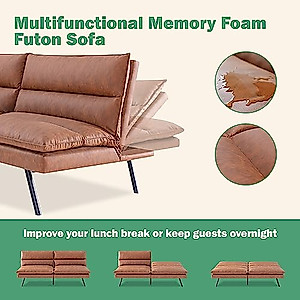 Vyfipt SF-534CH Sofa Bed, Saddle Brown