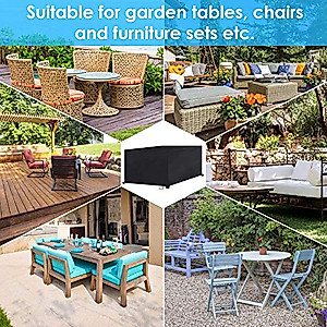 48" L x 48" W x 30" H Rectangular Garden Furniture Covers, Patio Table Cover Waterproof UV-Resistant 420D Oxford Cloth Outdoor Patio Furniture Covers