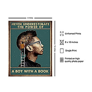 Black African American Wall Art - Inspirational Motivational Classroom Decor - Black Culture Poster - African American Man, Men, Boys, Son - Teacher Gifts - Positive Quotes - Black Pride