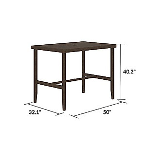 COSCO Outdoor Furniture, Patio Bar Table, Steel, Dark Brown