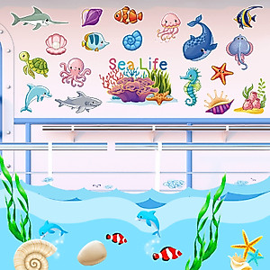 25 Pcs Cruise Door Decorations Magnetic Ocean Sea Animal Car Magnets Fish Fridge Magnet Stickers Cruise Door Magnet Hawaii Tropical Magnetic Decals for Refrigerator Kitchen