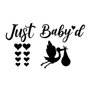 Just Baby'd - Welcome Baby Banner for Leaving Hospital, Baby's First Car Ride Sticker - Celebration & Commemoration, Rear Window Decal Kit - Easy Configuration