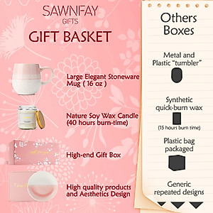 Sawnfay Gifts Thank you Gifts for Women. Unique Thank You Gift Basket for Coworkers, Teachers, Friends, Mom, Secretary, Nurse. Hostess Gifts for Women, Employee Appreciation Gift Box.