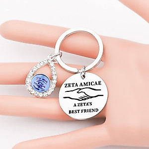 MYOSPARK Zeta Amicae Inspired Gift A Zeta's Best Friend 1948 Keychain Soror Sisters Gift Greek Sorority Jewelry Gift for Sisterhood (ZA Best Friend KC)