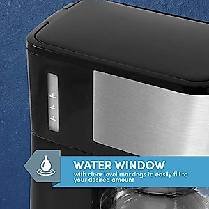 Elite Gourmet EHC9420 Automatic Brew & Drip Coffee Maker, with Pause N Serve, Reusable Filter, On/Off Switch, Water Level Indicator, 5-Cup, Stainless Steel