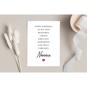Nonnie Birthday Card Poem - Amazing Nonnie Gift - Birthday Card Nonnie - Special Nonnie Birthday Card - Birthday Card For Nonnie
