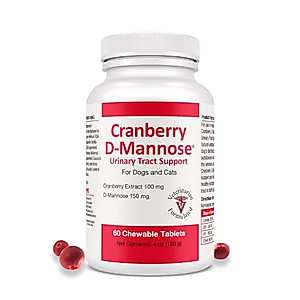 Pet Health Solutions Cranberry D-Mannose Urinary Tract Support - Bladder Health Supplement for Dogs and Cats - 60 Tablets