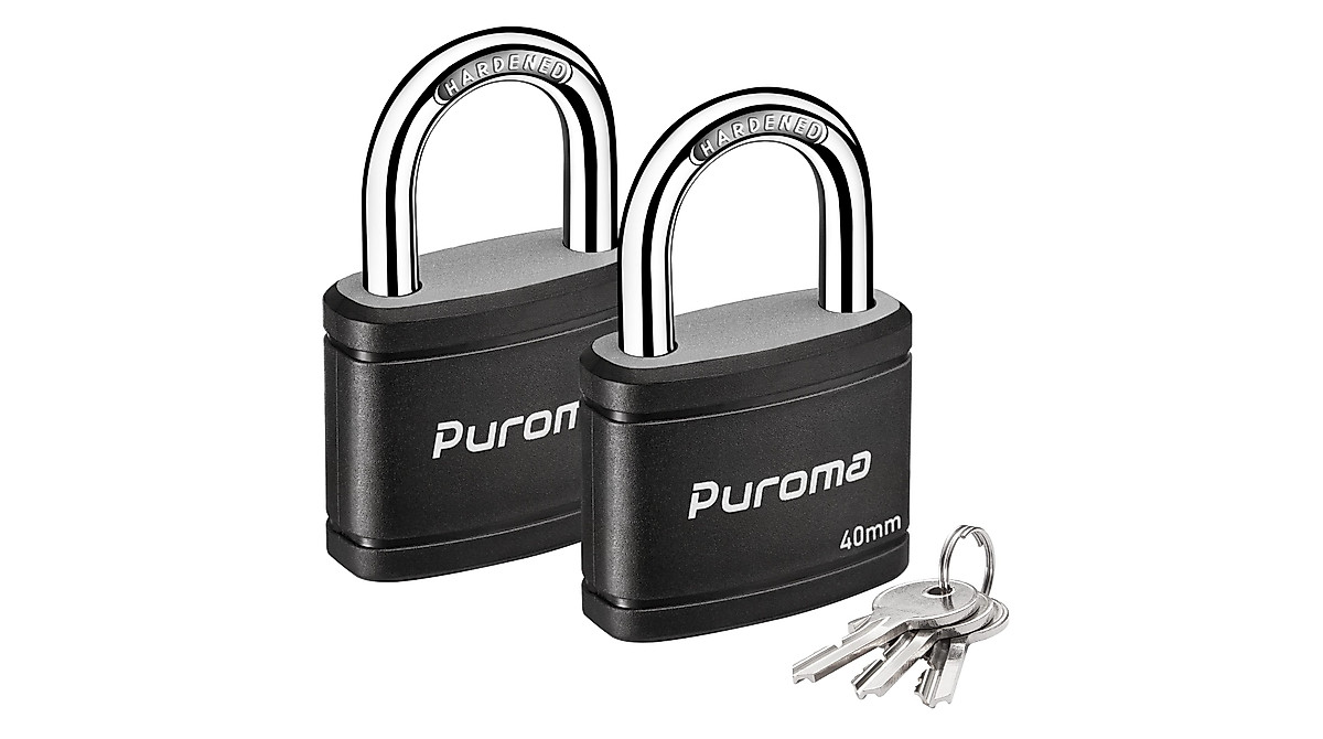 Puroma Keyed Padlocks - Durable & Secure 2-Pack