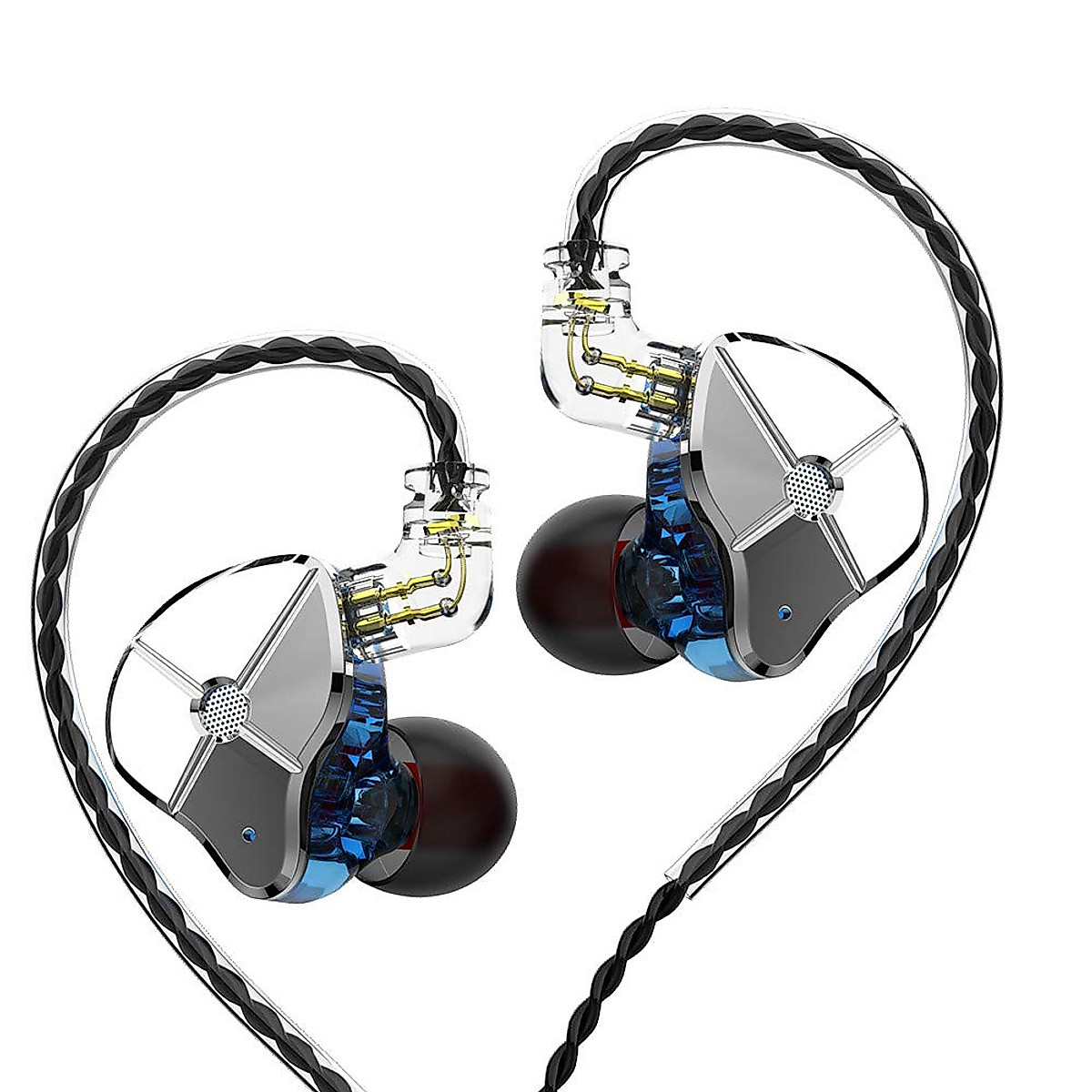 Senlee TRN ST1 in Ears Monitor 1BA 1DD Hybrid Dual Driver, in Ear Headphone Earbuds with 1 Dynamic and 1 Balanced Armature Driver TRN Headsets(No Mic, Blue)