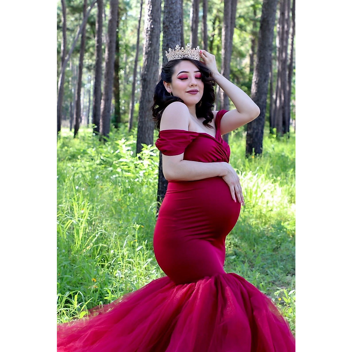 Gold Queen Crown for Women, Girls Birthday Crown Cake Topper, Crystal Rhinestones Tiaras and Crowns for Bride Wedding Prom Bridal Party Halloween Valentines Costume